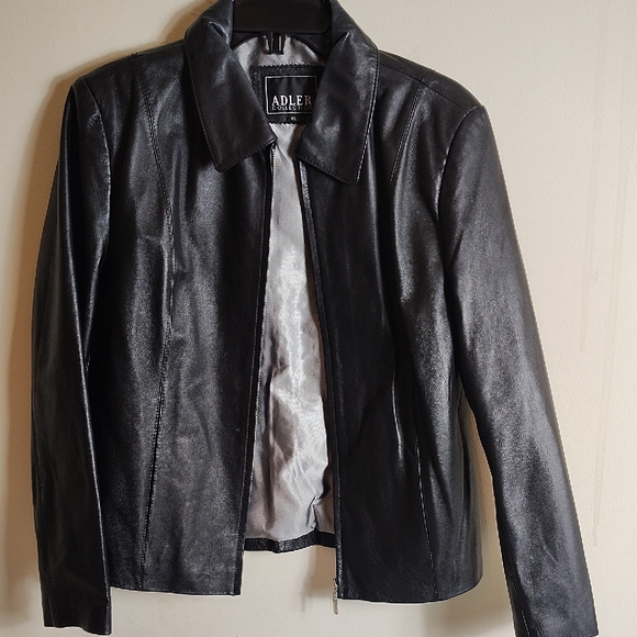 Adler Collection | Jackets & Coats | Adler Womens Sleek Black Leather ...